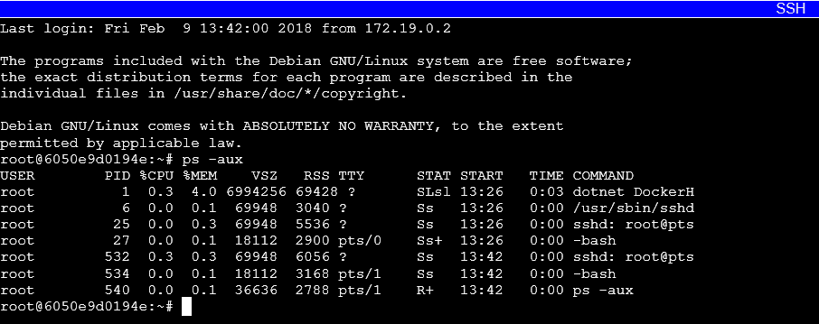 Adding SSH support to Asp.Net Core Docker Container created in Visual ...